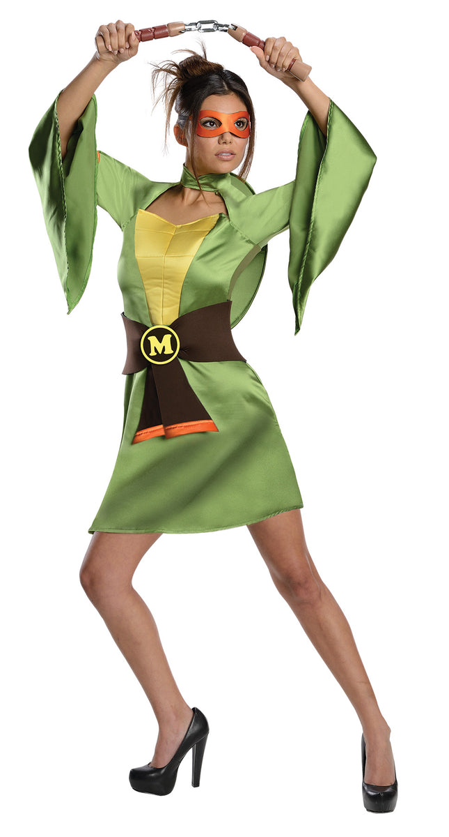 Women's Kimono Michelangelo Costume - Ninja Turtles – Halloween Hallway